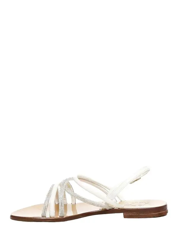 V°73 Embellished-strap Flat Sandals - White