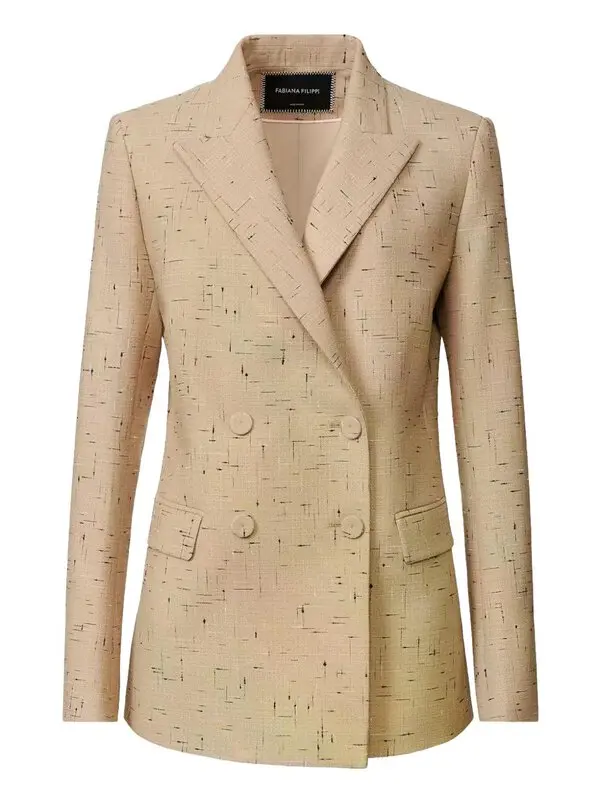 Fabiana Filippi Double-breasted Speckled Blazer - Neutrals