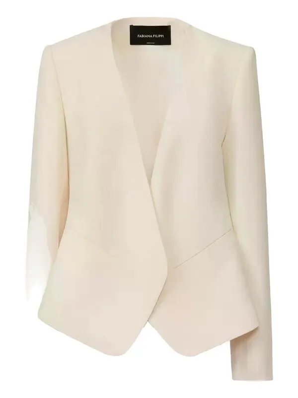 Fabiana Filippi Cady Asymmetric-hem Jacket - Neutrals