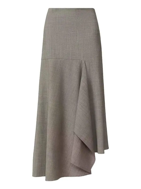 Fabiana Filippi Asymmetrical Ruffled Skirt - Grey