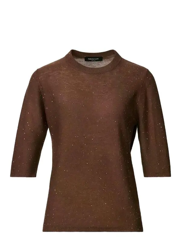 Fabiana Filippi Short-sleeve Sweater - Brown