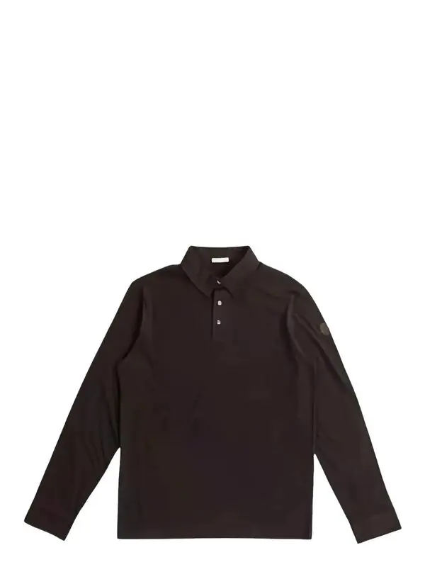 Moncler Logo-appliqué Long-sleeve Polo Shirt - Brown