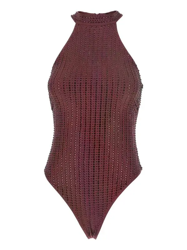 VENUJA Embellished High-neck Swimsuit - Purple