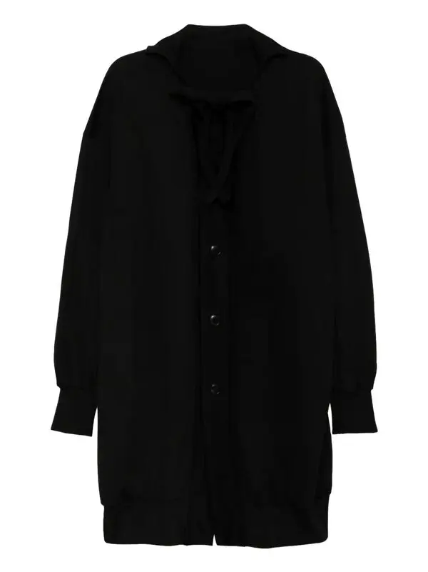 Yohji Yamamoto Jersey Twill Coat - Black