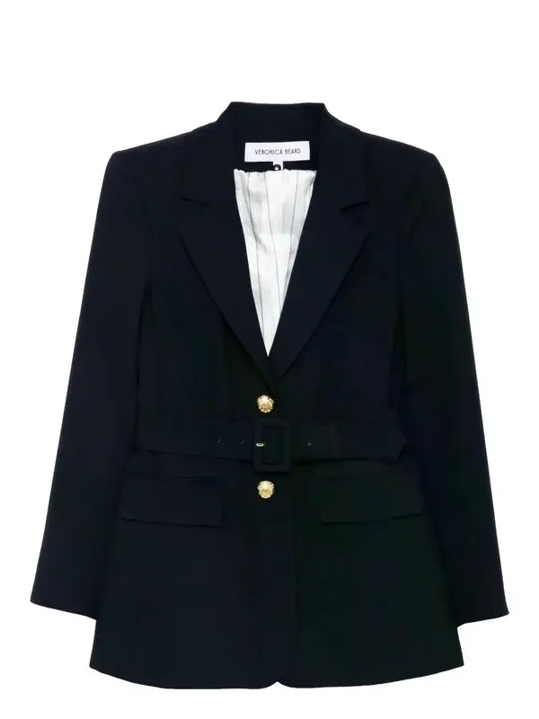 Veronica Beard Dickey Belted Jacket - Navy