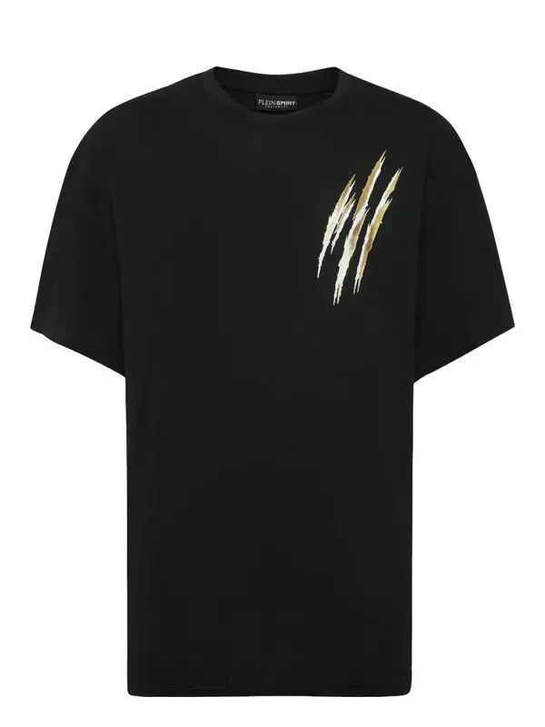PLEIN SPORT Claw-print Cotton T-shirt - Black