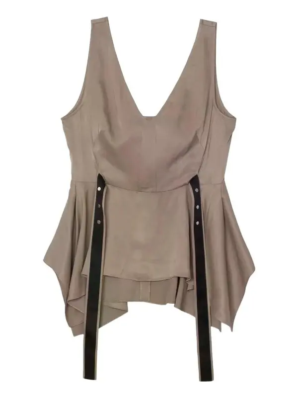 3.1 Phillip Lim V-neck Peplum Top - Neutrals