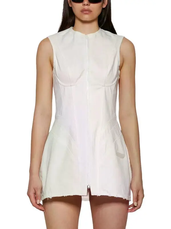 Natasha Zinko Perfect Body Zip-front Corset Mini Dress - White