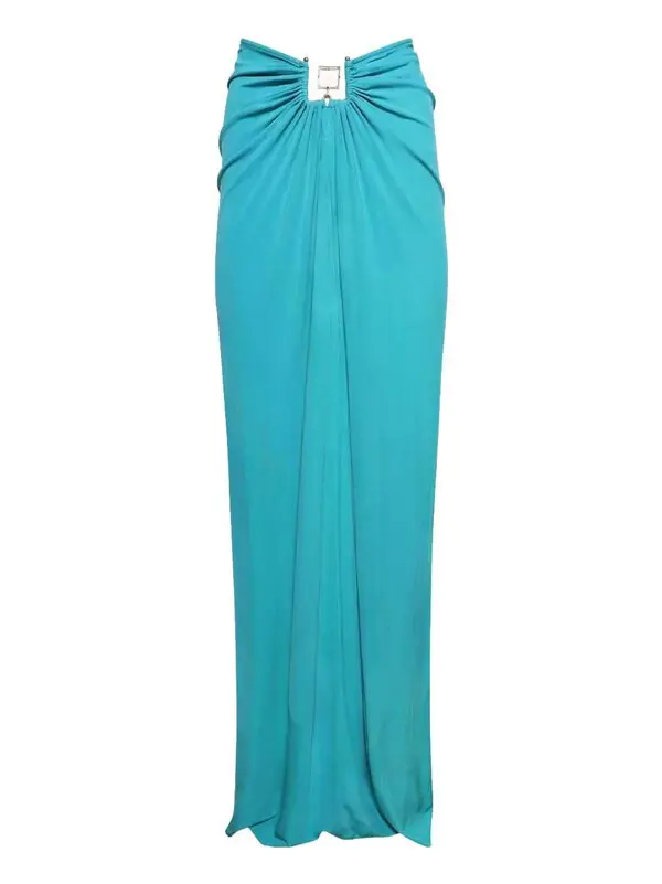 Christopher Esber Bezel Quartz Ruched Maxi Skirt - Blue