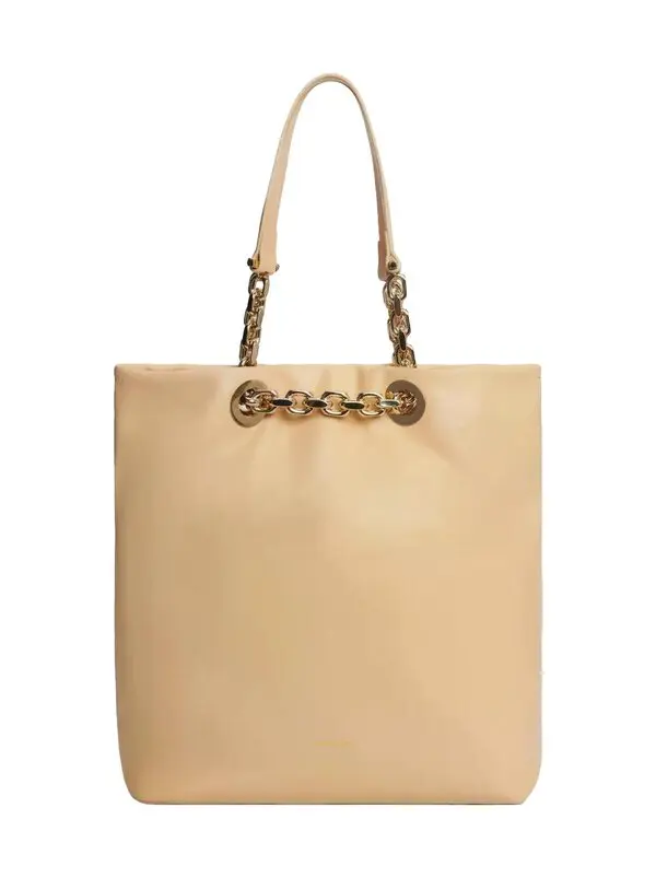 Fabiana Filippi Chain-trimmed Leather Tote Bag - Neutrals