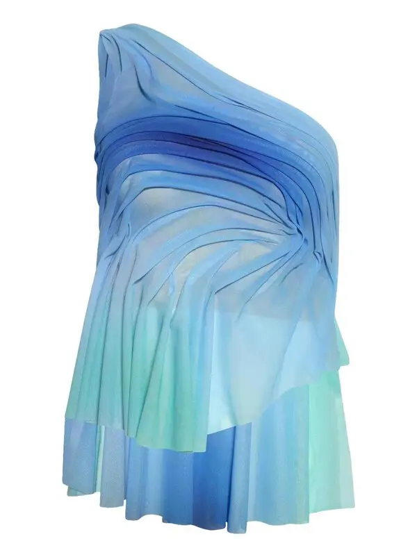 DI PETSA Wetlook Gradient One-shoulder Top - Blue
