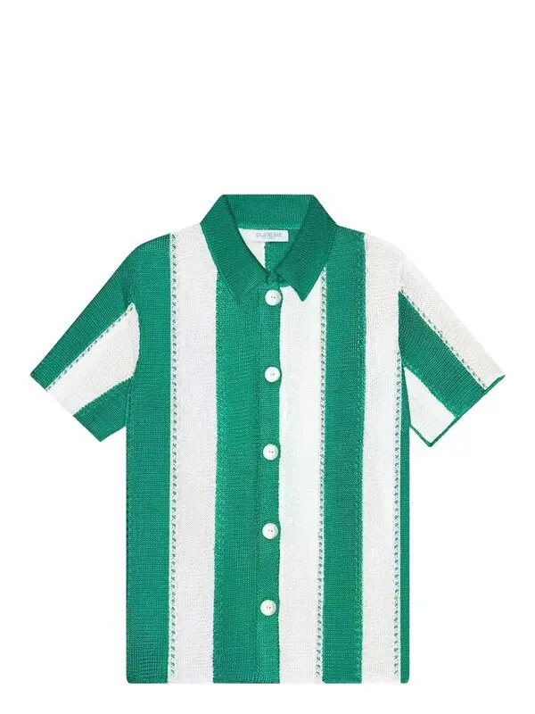 Calle Del Mar Striped Short-sleeve Shirt - Green