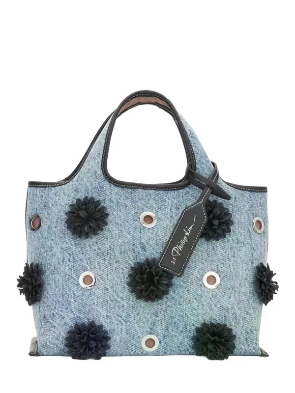 3.1 Phillip Lim Flower-embellished Eyelet Tote Bag - Blue