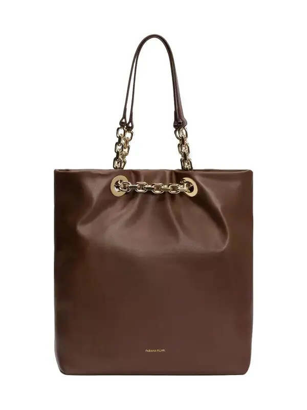 Fabiana Filippi Leather Tote Bag - Brown