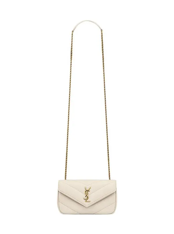 Saint Laurent Loulou Mini Bag - Blanc Vintage Lambskin/gold