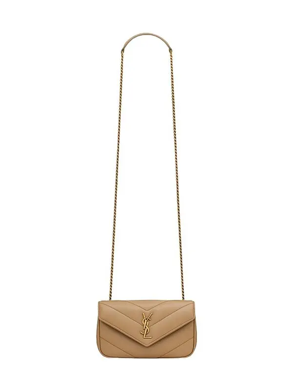 Saint Laurent Loulou Mini Bag - Natural Tan Lambskin/gold