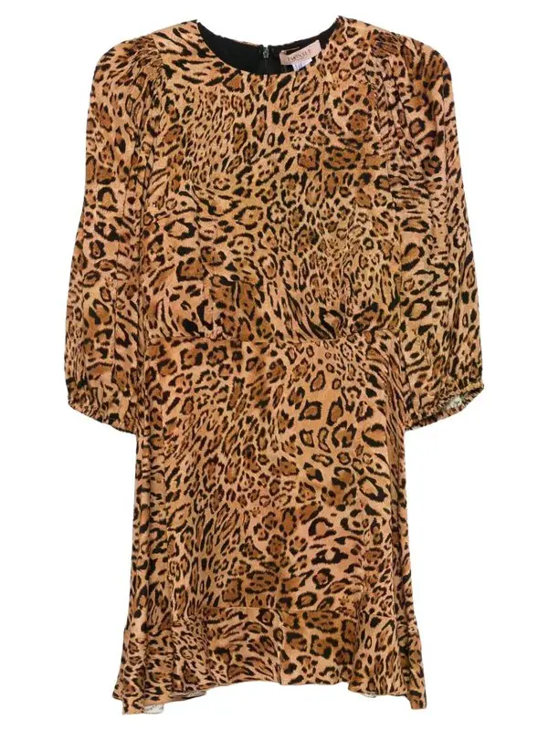 TWINSET Leopard-print Mini Dress - Brown