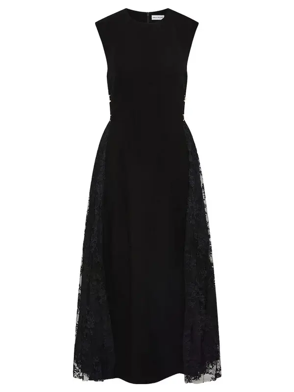 Rebecca Vallance Milena Lace Midi Dress - Black
