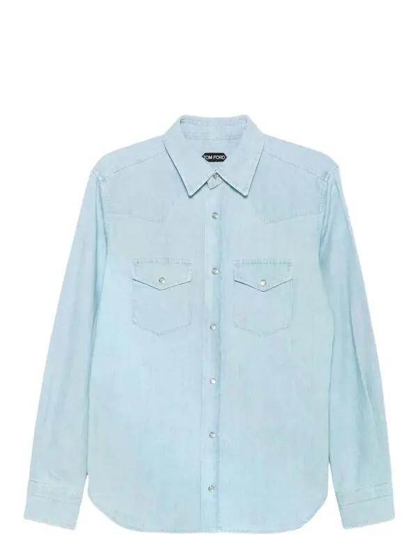 TOM FORD Double-pocket Denim Shirt - Blue