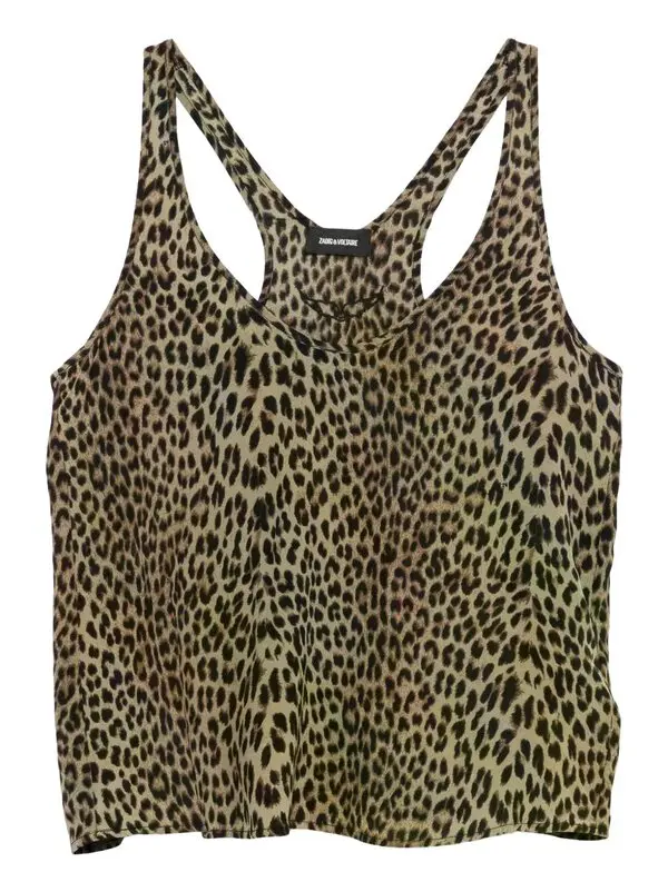 Zadig&Voltaire Animal Print Racerback Tank - Green