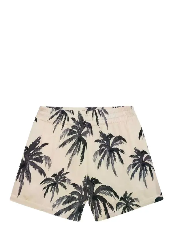 ANINE BING Kam Palm-print Shorts - Neutrals