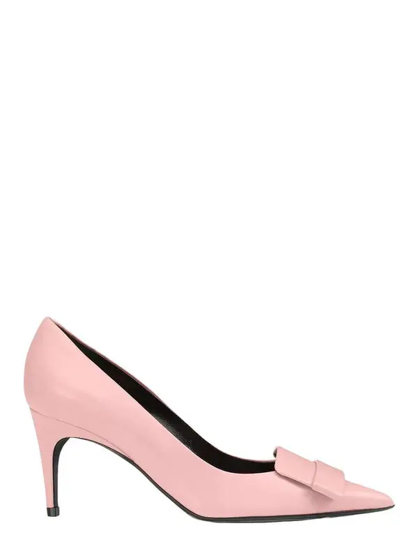 SERGIO ROSSI Leather Pointed-toe Pumps - Pink