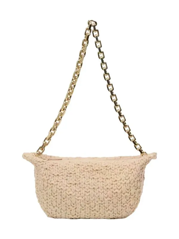Fabiana Filippi Knitted Shoulder Bag With Chain Strap - Neutrals