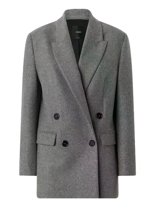 Pinko Double-breasted Coat - Grey