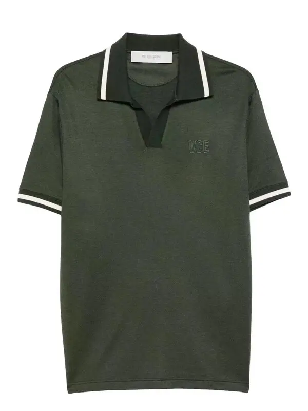 GOLDEN GOOSE Tipped-collar Polo Shirt - Green