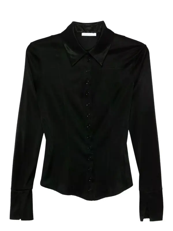 Patrizia Pepe Pointed-collar Blouse - Black