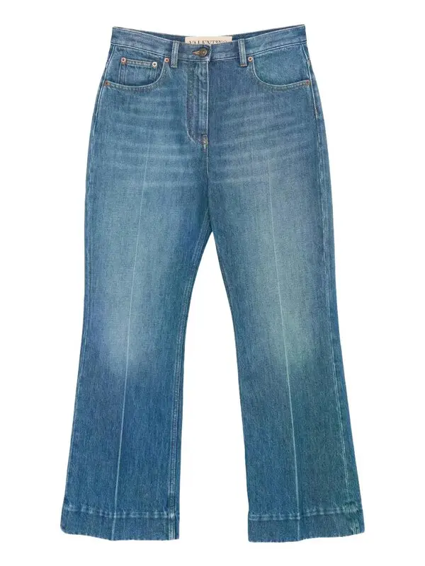 Valentino Garavani Cropped Flared Jeans - Blue