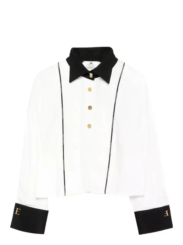 Elisabetta Franchi Pleated Shirt - White