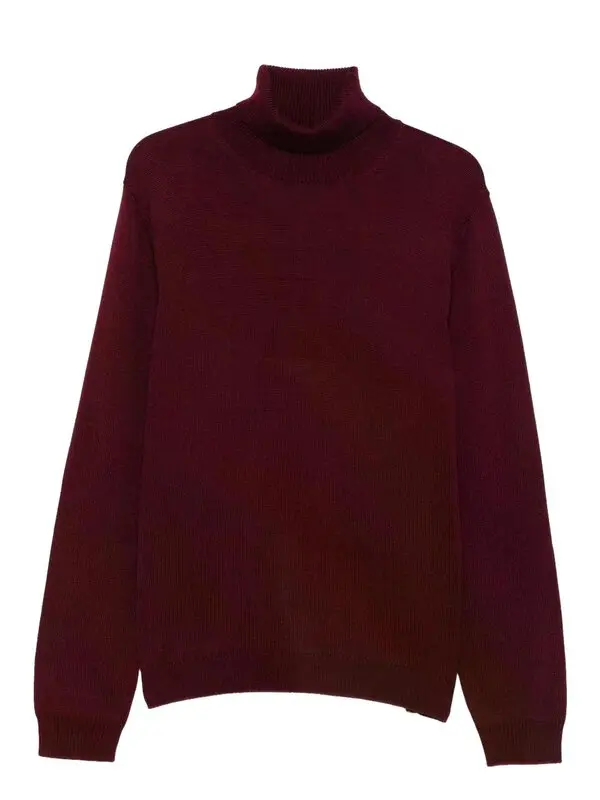 ROBERTO COLLINA Turtleneck Wool Sweater - Red