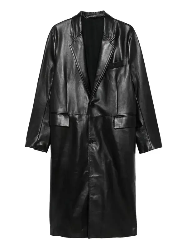 SALVATORE SANTORO Single-breasted Sheepskin Coat - Black
