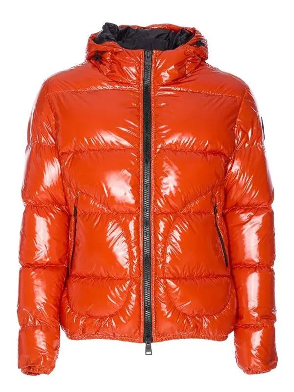 Herno Bomber Jacket With Hood - Orange
