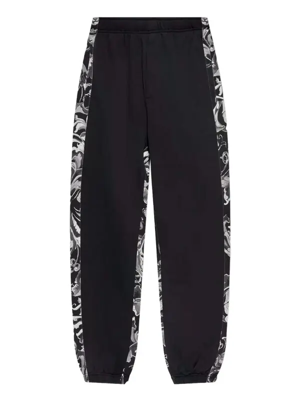 Versace Floral-panelled Trousers - Black
