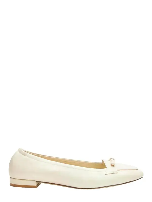 STUART WEITZMAN Bow-detail Leather Loafers - White