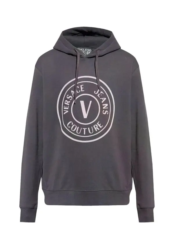 Versace Logo-embellished Hoodie - Grey