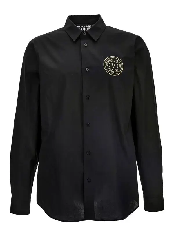 Versace Embroidered-logo Shirt - Black