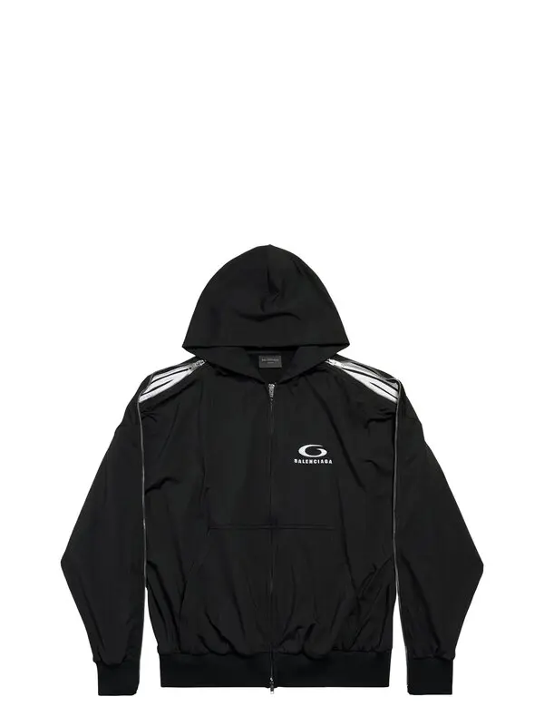 Balenciaga Zipped Zip-up Hoodie - Black
