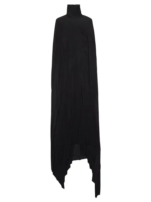 Balenciaga Cape-sleeve Maxi Dress - Black