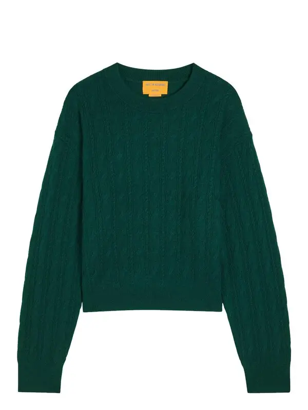 Guest In Residence Cable-knit Cashmere Jumper - Dark Green