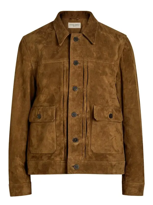 Officine Générale Lazlo Suede Jacket - Brown