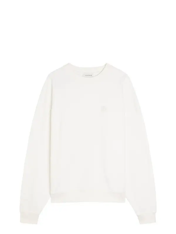 ANINE BING Miles Logo Cotton Sweatshirt - Off White