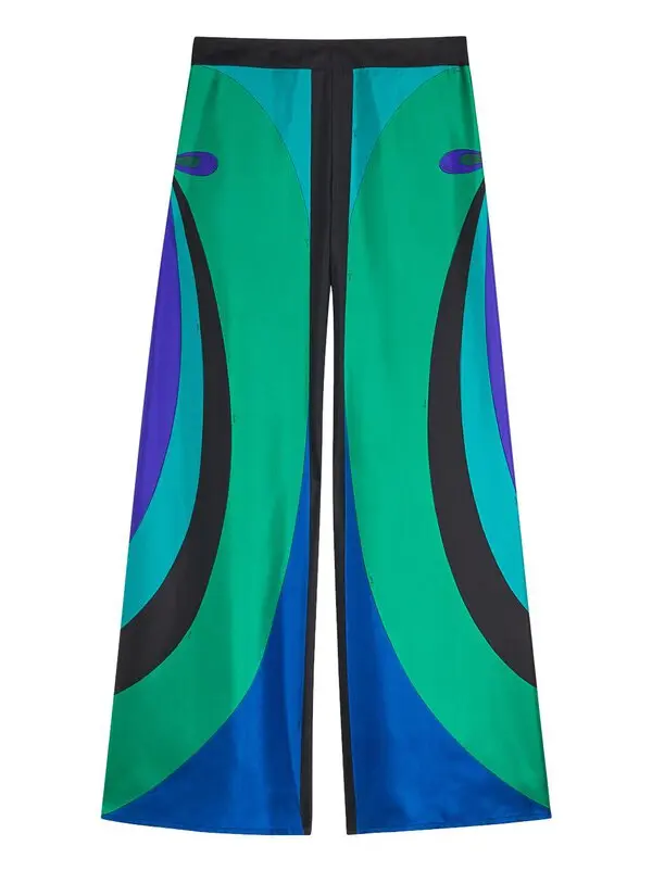 Emilio Pucci Maddalena Printed Silk-twill Trousers - Multi Print