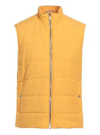Eleventy Wool And Polyamide Quilted Vest - Yellow