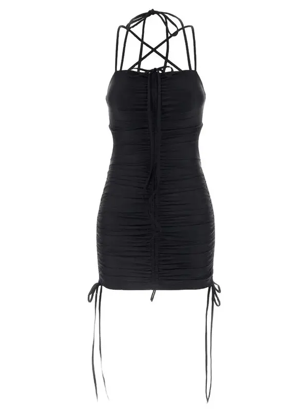 Balenciaga Stretch Nylon Mini Dress - Black