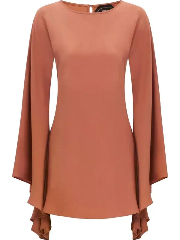TALLER MARMO Cut-out Bell-sleeve Mini Dress - Brown