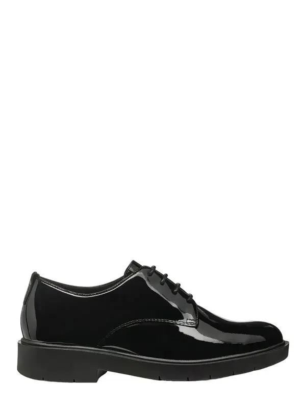 Geox Spherica Patent Leather Derby Shoes - Black