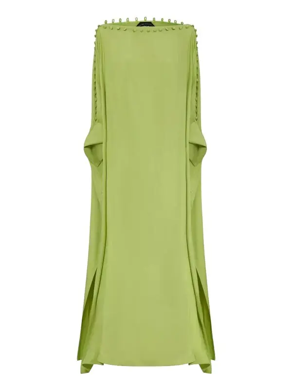 TALLER MARMO One-shoulder Button-detail Kaftan - Green